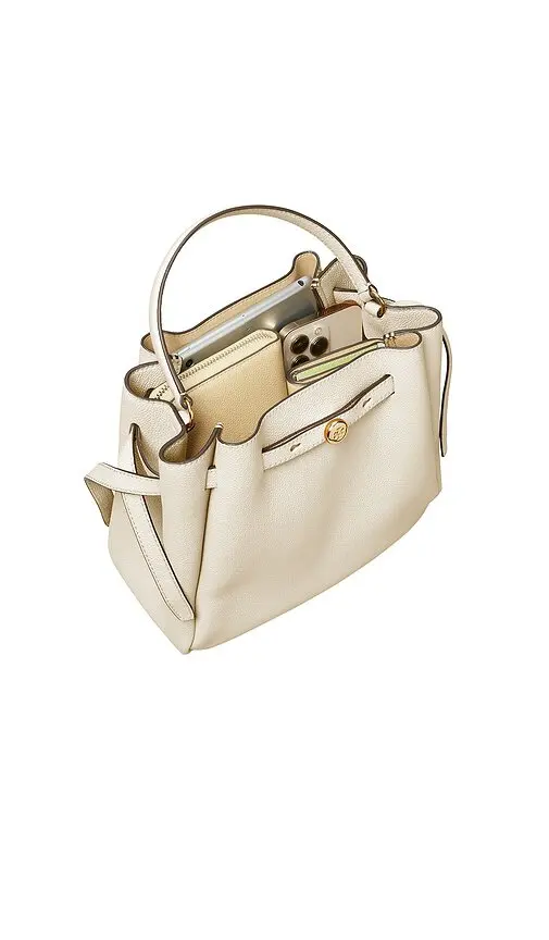 Tory Burch Romy Bucket Bag - Light Cream | Editorialist